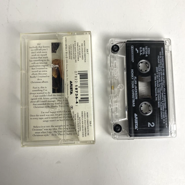 HONKY TONK CHRISTMAS by Alan Jackson (Cassette, Nov-1995, Arista) $8.25 ...