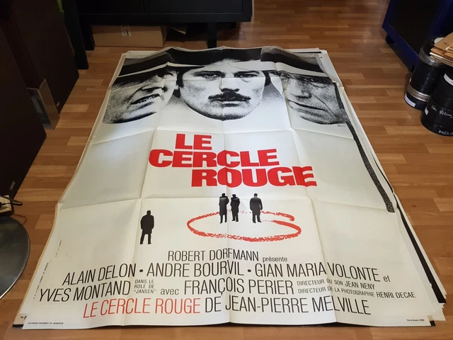 AFFICHE CINEMA 120X160 LE CERCLE ROUGE ALAIN DELON BOURVIL MONTAND ...