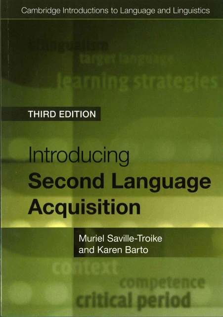 INTRODUCING SECOND LANGUAGE Acquisition 3rd Edition by Muriel Saville-troike (En $63.68 ...