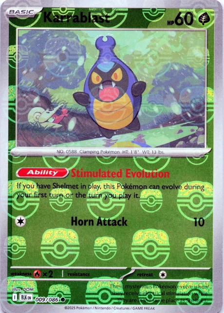 KARRABLAST (009/086) MASTER Ball - 2025 Pokémon TCG - Black Bolt £5.36 ...