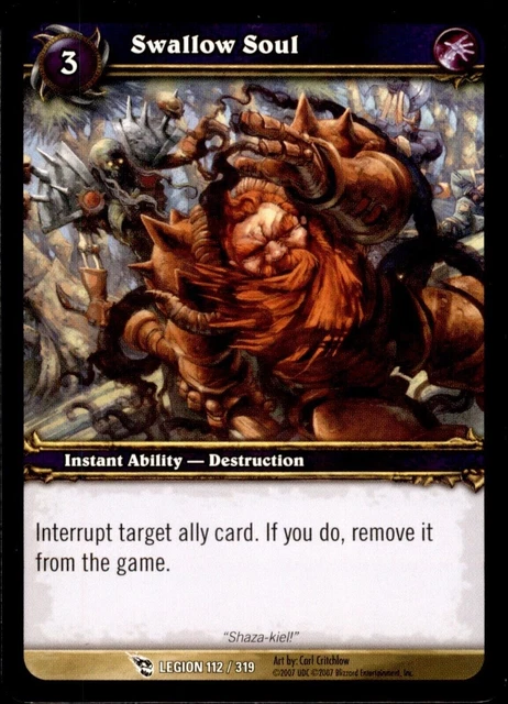 SWALLOW SOUL LEGION 112/319 Common World Of Warcraft WOW TCG Card $3.59 ...