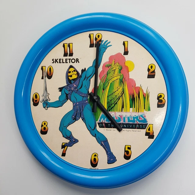 HE-MAN SKELETOR MOTU 80s Clock Toks Reversible Clock-Face Rare - Not ...