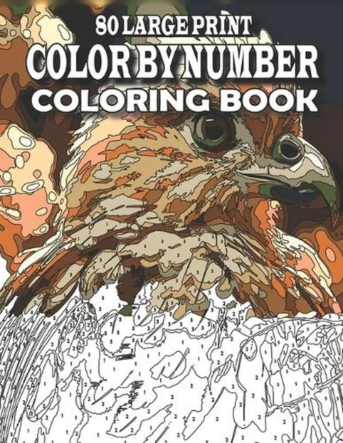80 LARGE PRINT Color By Number Coloring Book: Large Print Color by ...