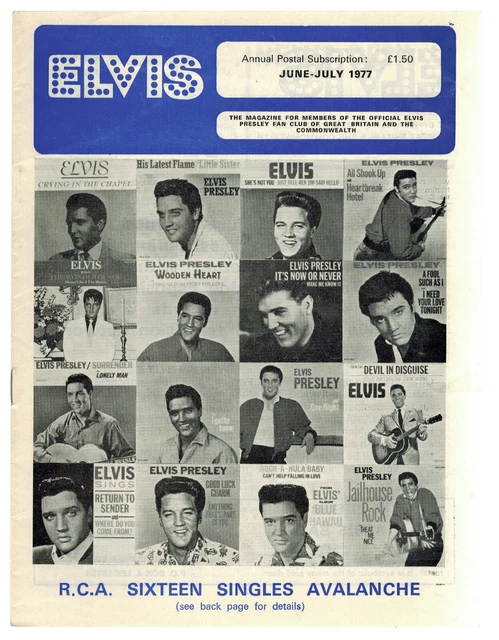 ELVIS - TWO (2) issues Elvis Presley UK Fan Club Magazine - 1977 $8.95 ...