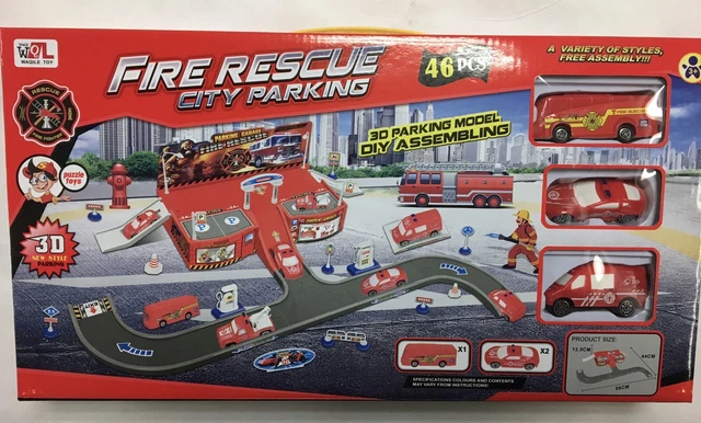 FIRE RESCUE FIRE Engines Fire Truck Playset Track Childrens Toy Car ...