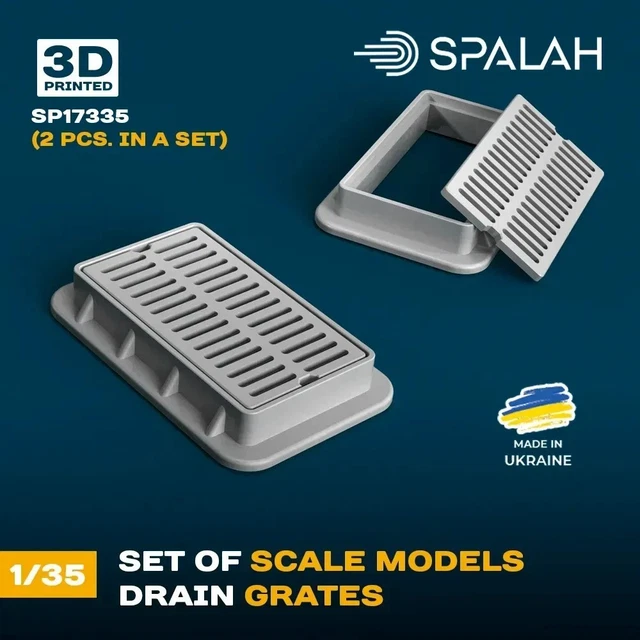 SCALE MODEL STORMWATER Drain Grates 1:35 3D Printed Resin Spalah ...
