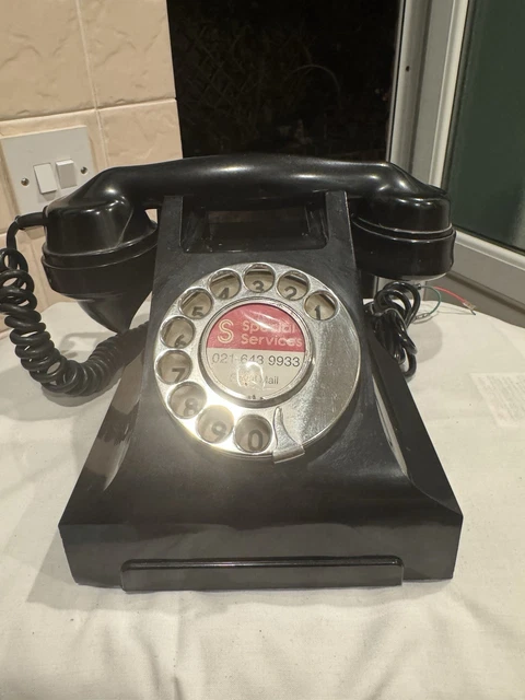 BLACK BAKELITE TELEPHONE 332F 1950s/60s GPO In Black In Excellent ...