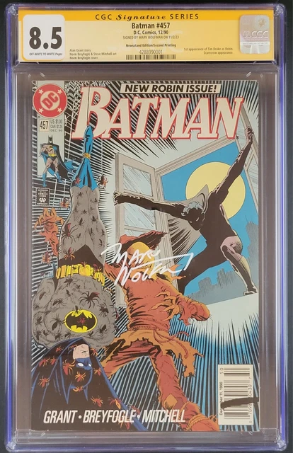 BATMAN #457 CGC 8.5 SS 2nd Print Newsstand 1st Tim Drake As Robin DC Comics 1990 $1,400.00 ...