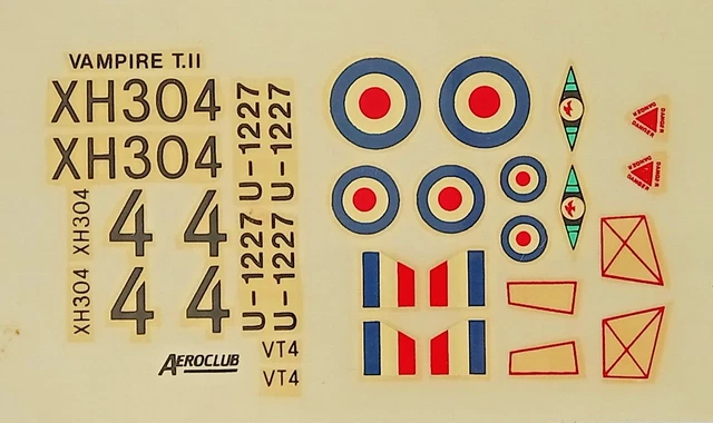 DECALS : AEROCLUB : De Havilland Vampire T. 11 : 1/72 scale EUR 9,10 ...