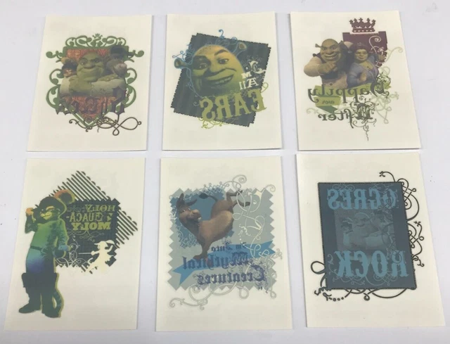 2007 INKWORKS SHREK The Third Trading Card Complete 6-Tattoo Stickers ...
