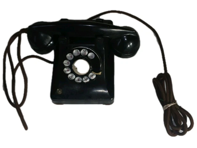 EARLY MODEL BLACK Bell System Rotary Dial Telephone Made By Western ...