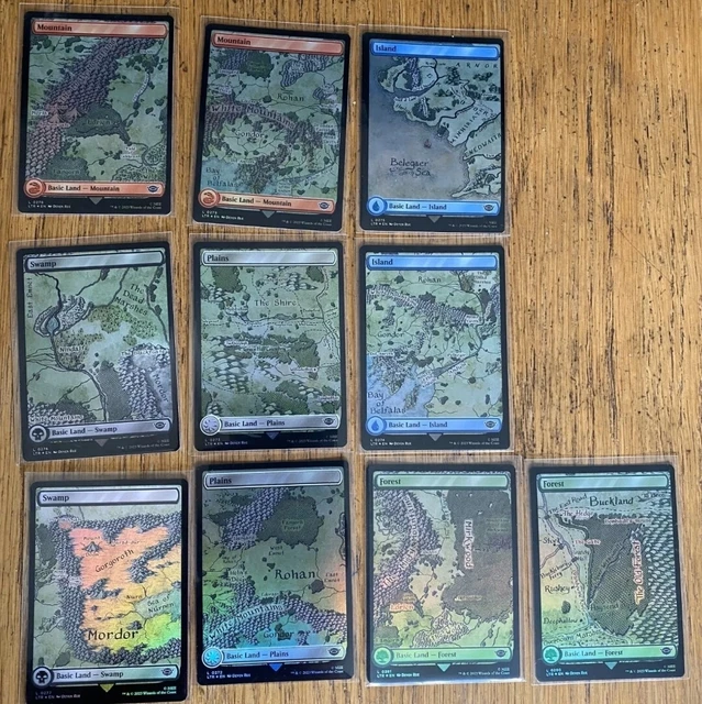 8 LANDS MIDDLE Earth Maps Lord of The Rings Magic The Gathering MTG ...