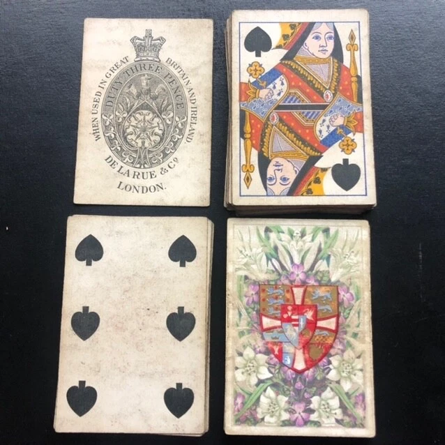 ANTIQUE PLAYING CARDS, princess of Wales coat of arms to back c1880 £95 ...