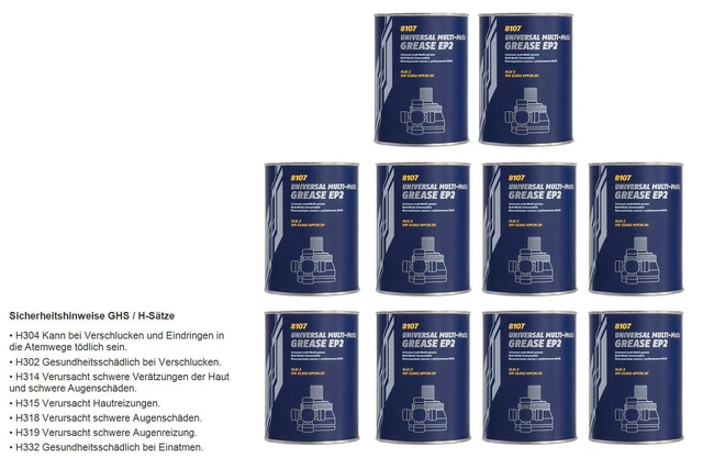 10X800G ORIGINAL MANNOL Universalfett 8107 EP-2 Multi-MoS2 Grease EUR ...