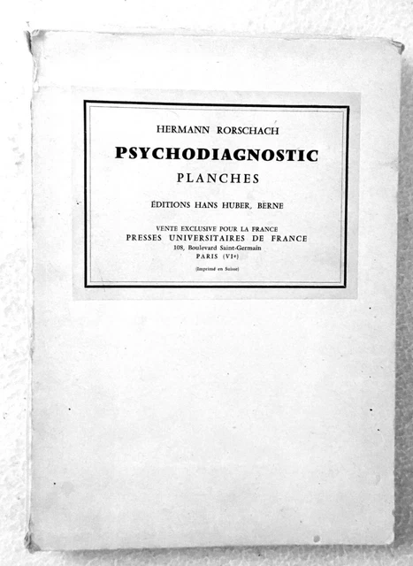 HERMANN RORSCHACH : psychodiagnostic. Planches EUR 90,00 - PicClick FR