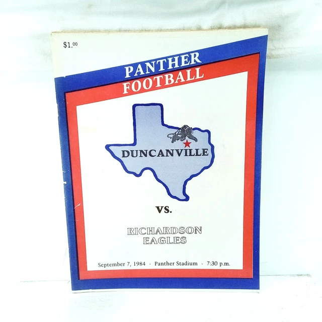 1984 TEXAS HIGH School Football Program Richardson Eagles Duncanville ...