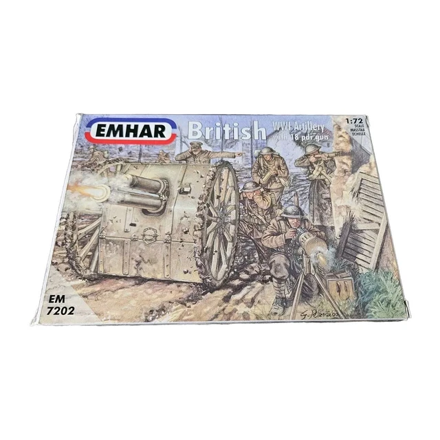 EMHAR WW1 BRITISH ARTILLERY With 18 Pdr Gun BOXED 1/72 Scale EM7202 ...