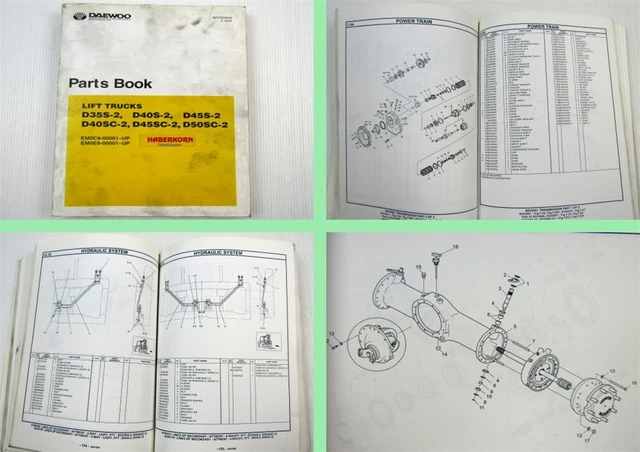 DAEWOO D35S-2 D40S-2 D45S-2 D40SC-2 D45SC-2 D50SC-2 Lift Trucks Parts List Book £10.34 - PicClick UK