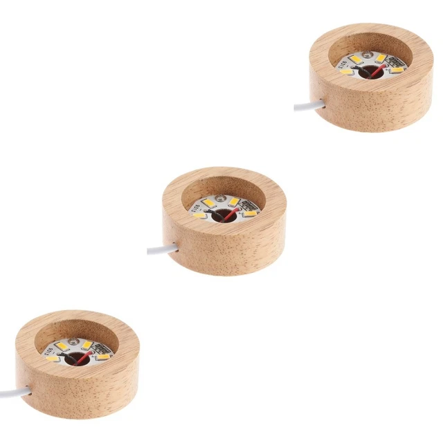3 PCS LIGHT up Sphere Holder Lamp Base Wooden Stand Decorative Stands £ ...