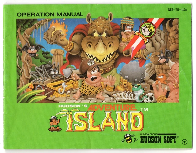 ADVENTURE ISLAND NES Nintendo Instruction Booklet Manual NES-TB-USA EUR ...