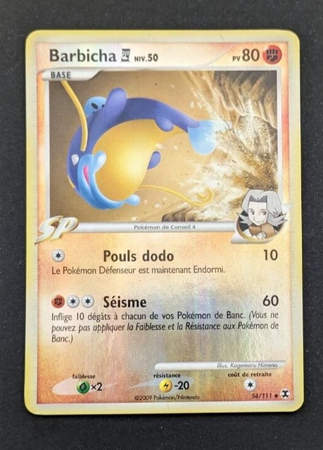 CARTE POKÉMON BARBICHA 54/111 reverse platine - Rivaux Émergeants EUR 1 ...