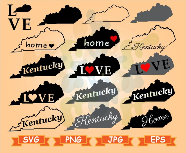 KENTUCKY STATE SVG Kentucky svg Kentucky silhouette svg Kentucky state ...