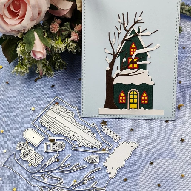 SNOW HOUSE CASTLE Metal Cutting Dies Stencil DIY Scrapbooking Album ...