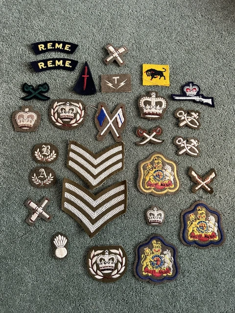 VINTAGE BRITISH ARMY Patches and Badges - WO1, WO2, Sergeant Stripes ...