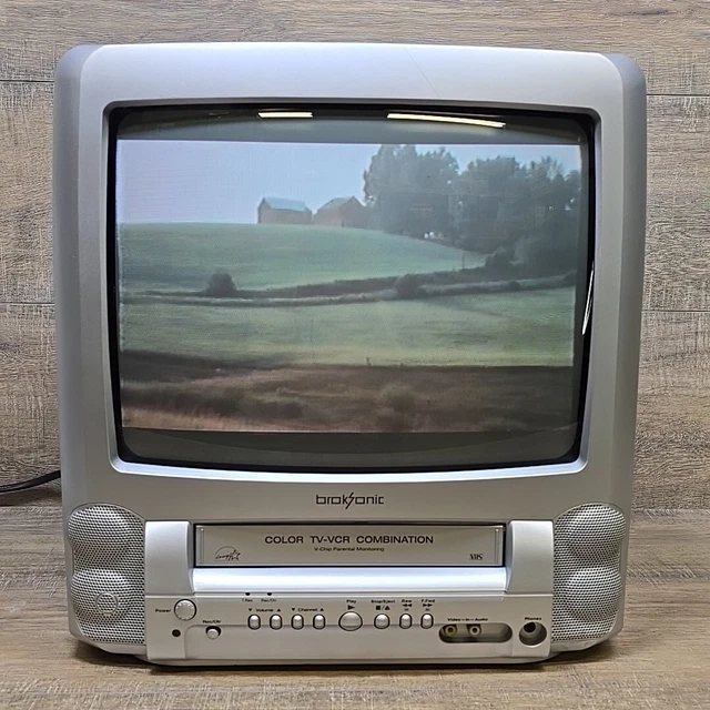 VINTAGE 13& COLOR TV VCR VHS Combo Retro Gaming Broksonic CTSGT-8118CTT ...
