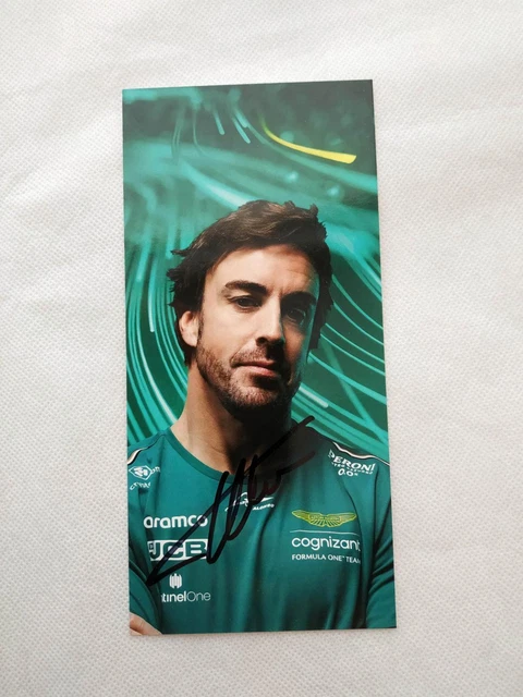 FERNANDO ALONSO FIRMATA 2023 Aston Martin F1 carta sponsor ufficiale ...