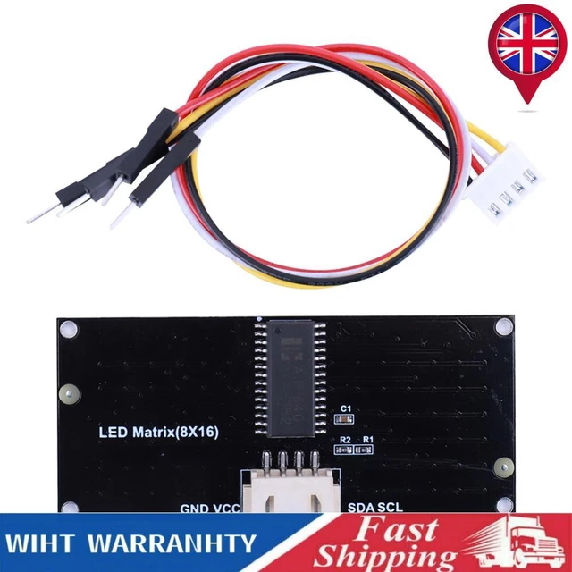 8X16 MATRIX LED Light Display Module I2C Communication Dot Matrix ...