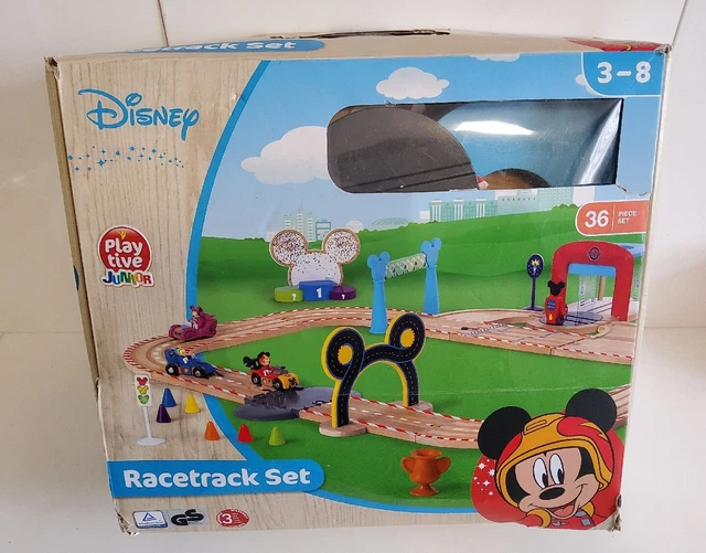 DISNEY PLAY TIVE Playtive Junior Mickey Racetrack Set Wooden Track £14. ...
