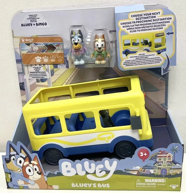 BLUEY TOY VEHICLE Bluey’s Bus Complete with Bluey & Bingo Figures Brand ...