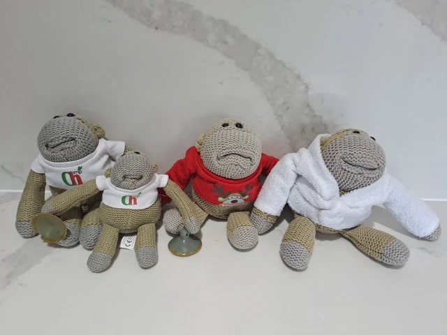 4 X OFFICIAL PG Tips Chimp Monkeys Knitted Beanie Toy Plush FAST P&P £ ...