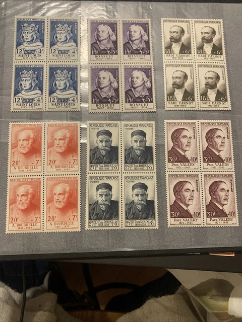 TIMBRE FRANCE SÉRIE Personnages Célèbres 1954 bloc de 4 YT 989 - 994 ** 720€ EUR 69,00 - PicClick IT