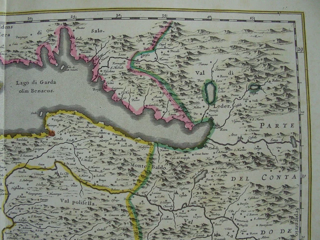 MAPPA TERRITORIO DI Verona 1640 Veneto Legnago Mantova Garda Peschiera ...