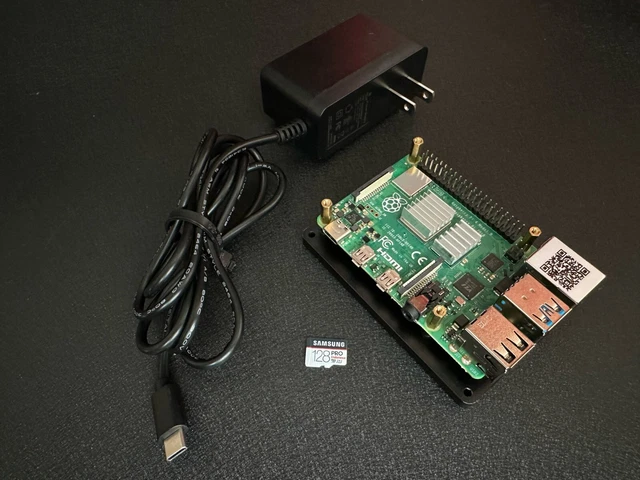 RASPBERRY PI 4 Model B 2GB with power supply, 128GB micro SD card and ...