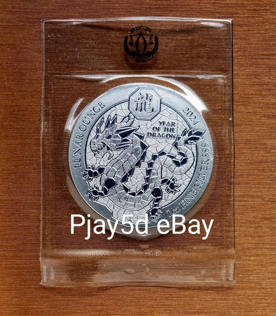 2024 RWANDA LUNAR Dragon 1oz Silver Bullion Coin In Sealed Mint ...