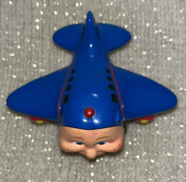 JAY JAY THE Jet Plane 2002 Blue Passanger plane wheels move 3.5in Toy ...
