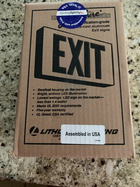 LITHONIA LIGHTING LE S W 1 R EL N USPOM Exit Sign/ $15.00 - PicClick