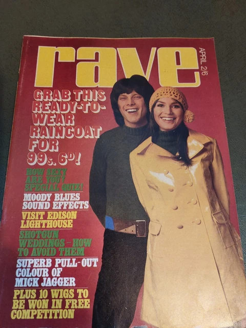 VINTAGE RAVE MAGAZINE APRIL 1970 Jagger Beatles Edison Moody Blues Easy ...