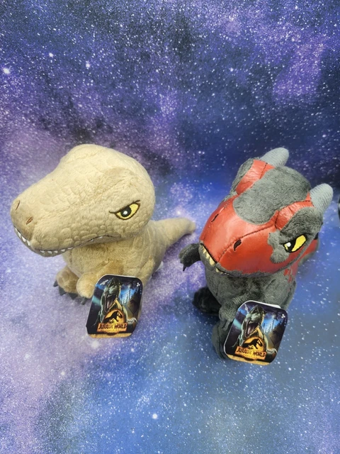 JURASSIC WORLD MINI Plush 7" Carnotaurus & T. REX Dinosaurs Toy NWT ...