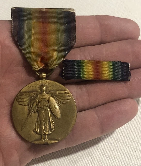 ORIGINAL WWI WW1 US Army Military Full-size Victory Medal With Ribbon ...