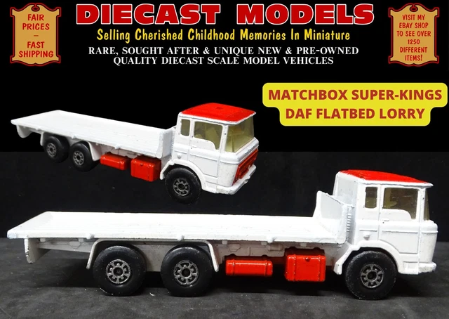VINTAGE DAF 6 Wheel Pallet Truck; Red & White Matchbox Super Kings ...