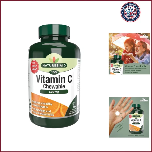 500MG ANTIOXIDANT VITAMIN C Tablets with Rosehip - Sugar-Free & , 100 ...