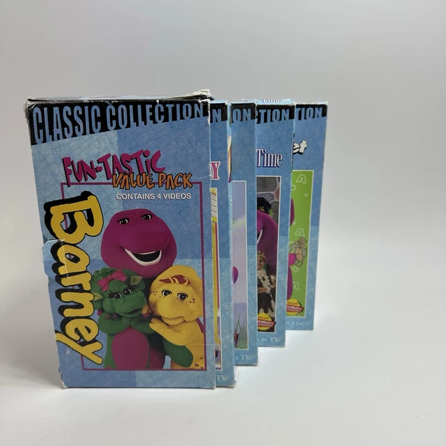 BARNEY CLASSIC COLLECTION FUN-TASTIC VALUE PACK 4 videos VHS VIDEOTAPE ...