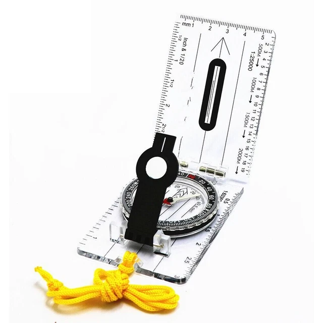 MULTI-FUNCTION MAP RULER Compass Transparent Camping Maps Hiking EUR 4 ...