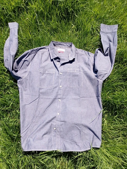 USN NAVY WW2 Repo! Chambray Work Shirt XXL £25.00 - PicClick UK