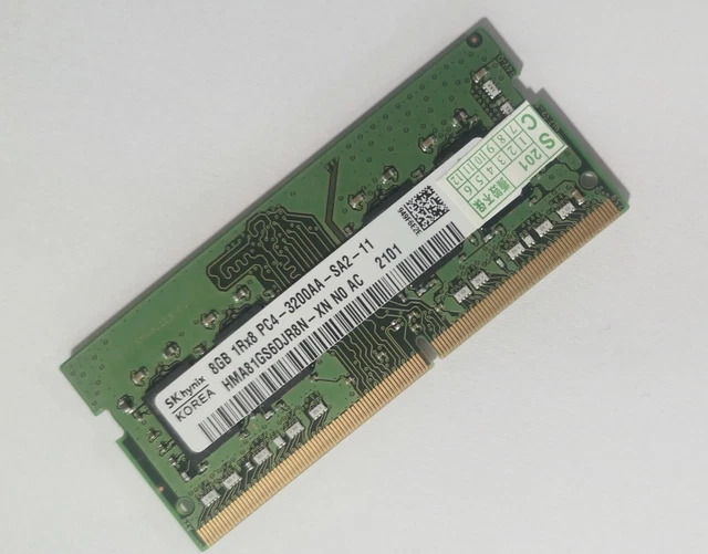 SK HYNIX 8GB DDR4 3200 MHz Laptop RAM 1Rx8 PC4-3200AA HMA81GS6DJR8N-XN ...