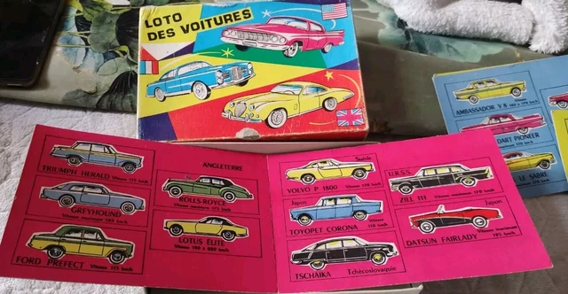 JEU DE LOTO AUTO années 50/60, DS, Facel Véga, Ferrari 250 Dino ...
